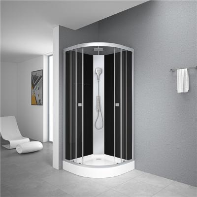 Cina Circle Quadrant Shower Cabin with white acrylic tray and roof 85X85X225cm in vendita