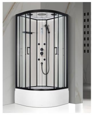 Cina Shower Cabin with White  acrylic tray 900*900*2150cm   gold alumimium ,High tray in vendita