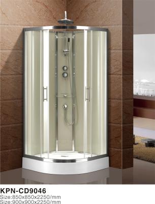 Cina Circle Quadrant Shower Cabin with white acrylic tray  chrome aluminium in vendita