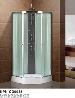Cina Circle Quadrant Shower Cabin with white acrylic tray  chrome aluminium in vendita