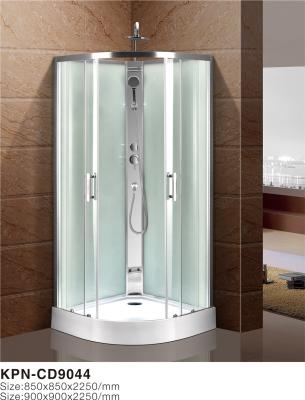 Cina Circle Quadrant Shower Cabin with white acrylic tray  chrome aluminium in vendita