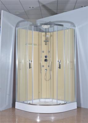 中国 Circle Quadrant Shower Cabin with white acrylic tray  chrome aluminium 販売のため