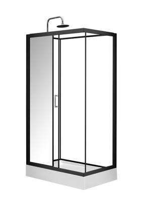 中国 正方形の浴室のシャワーの小屋の黒いアクリルのABS皿黒い塗られた120*80*225cm 販売のため
