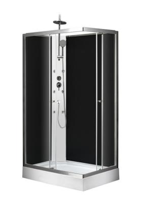 中国 正方形の浴室のシャワーの小屋の黒いアクリルのABS皿は塗られた120*80*225cmをクロム染料で染める 販売のため