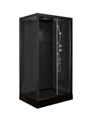 中国 正方形の浴室のシャワーの小屋の黒いアクリルのABS皿黒い塗られた120*80*225cm 販売のため