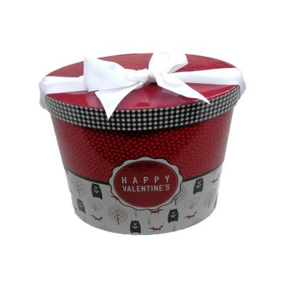 China Happy Valentine'S Two Piece Lid Off Rigid Paper Gift Box With Ribbon zu verkaufen