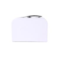 China Customizable Solid White Rigid Paper Gift Box With Metal Handle And Clasp for sale