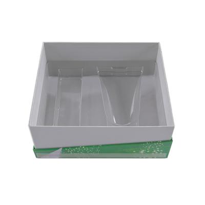 中国 ISO9001緑の斜辺の唇を搭載する化粧品のギフト用の箱の明確な窓 販売のため