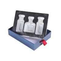 China Bule Empty Small Cardboard Gift Boxes , Pull Out Drawer Box With 3 Cavities for sale