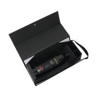 China Customizable Snap Closure Folding Gift Boxes With Handle Matt Black for sale
