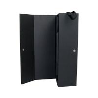 China Customizable Snap Closure Folding Gift Boxes With Handle Matt Black for sale