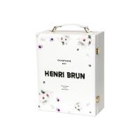 China Flocking Lining PU Leather Wine Gift Packaging Boxes , 3 Bottle Wine Box With Double Clasps for sale