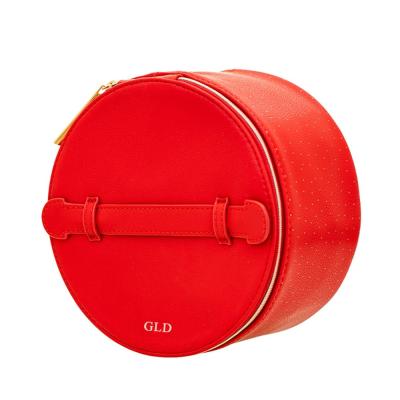 Cina Giro portatile su misura delle signore di caso di cuoio leggero di vanità rosso in vendita