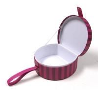 China Snap Button Closure Round Suitcase Gift Box Special Paper Material for sale