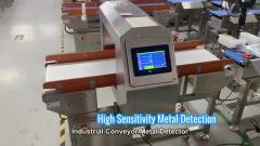 Compact Industrial Metal Detector with Conveyor System