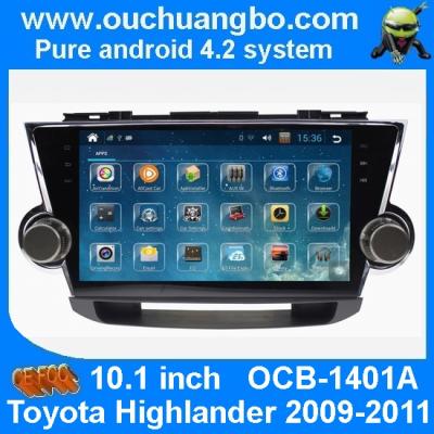 China Ouchuangbo Toyota Highlander 2009-2011 android 4.2  autoradio DVD GPS stereo navigation system support   4 core MP4 Aux for sale