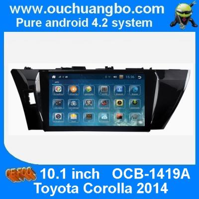 China Ouchuangbo android 4.2 Toyota Corolla 2014 stereo navigation radio stereo support 4 core canbus swc for sale
