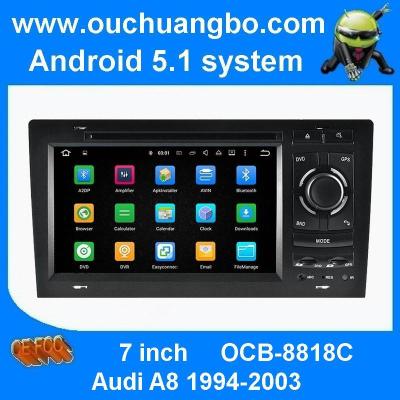 China Ouchuangbo car dvd navigation android 5.1  for  Audi A8 1994-2003 1.24*600 radio audio function for sale