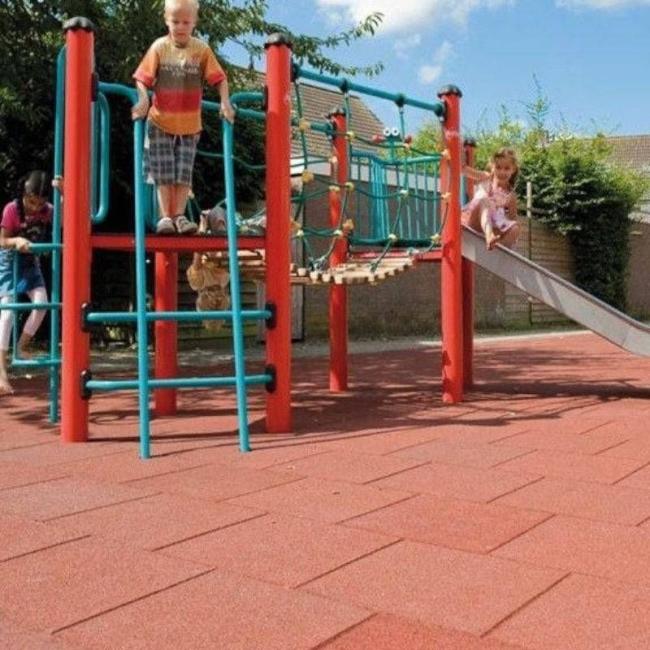 Anti-Slip Natural Rubber Flooring Tiles for Kindergarten Playground 30mm 40mm 50mm