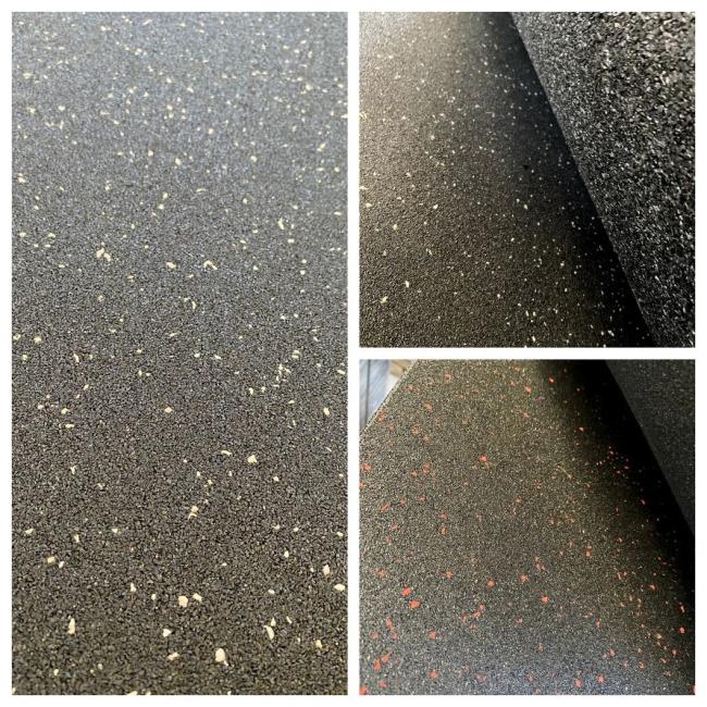 Black Rubber Gym Flooring Tiles 50cm*50cm*20mm with Different Color EPDM Granules