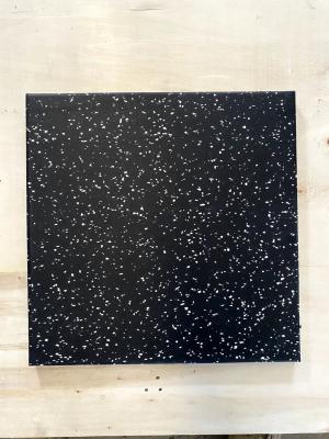 China 100*100cm Gym Weightlifting Area Sound Reduction Black Recycled Rubber Flooring Tiles with Different Color EPDM Dots for sale
