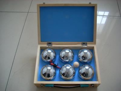 Chine la boule de bocce de boîte en bois de 72mm pour folâtrer, ensemble de petanque, boules a placé pour le jeu de jardin à vendre