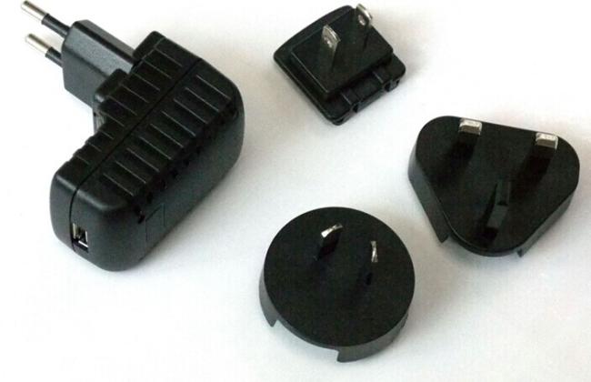 CE approved 12V 1A 12W right angle DC tip switching power supply/ac dc adapter/interchangeable plug power adapter