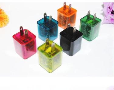 China Lucency charger transparency case mini charger USB connecter LED indicator 5V1A 5V 2.1A for sale