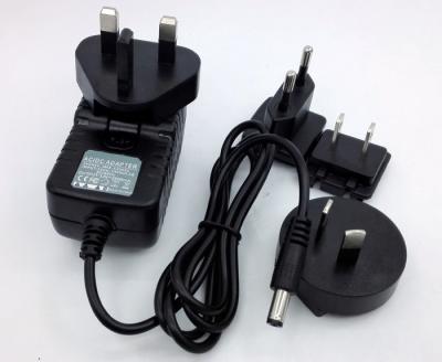 China 12V 2A exchangeable UK AUS USA EU AC plug 2M cable 18AWG cable  LED light box for sale