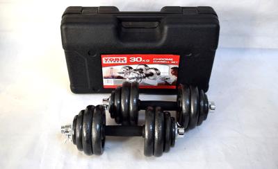 China 15kg 20kg 30kg set painting black  adjustabel dumbbell  barbell set for sale for sale