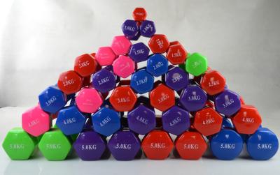 China 0.5kg-10kg Colorful  vinyl dipped coated neoprene women dumbbell for sale for sale