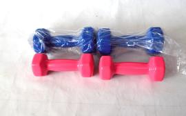 China red green ,pink ,purple .,black ,blue vinyl dipping dumbbell for children ,women excerices for sale