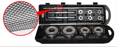 China electroplating chrome  adjustable barbell dumbbell 50kg  sets with boxes for sale