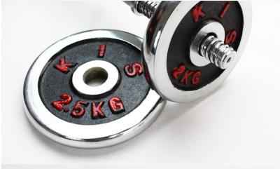 China cast iron solid electroplating dumbbell barbell palte for weight lifting training sales for sale