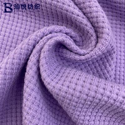 China Eco-friendly 300Gsm Knitted  Organic Cotton Waffle Fabric For Clothing Te koop