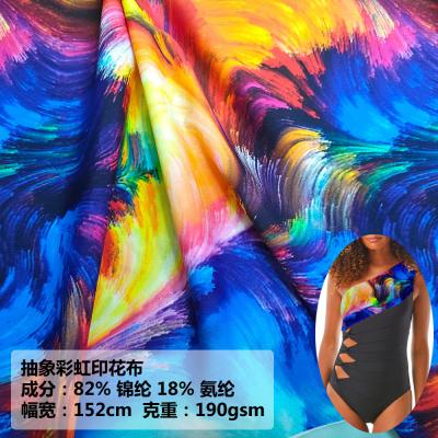 China Printed Mesh Textured Knit Fabric Nylon Spandex Fabric For Swimsuit Yoga Cloths Te koop
