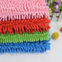 China Polyester Microfiber Mop Cloth Rug Chenille Shaggy Fabric Medium Weight for sale