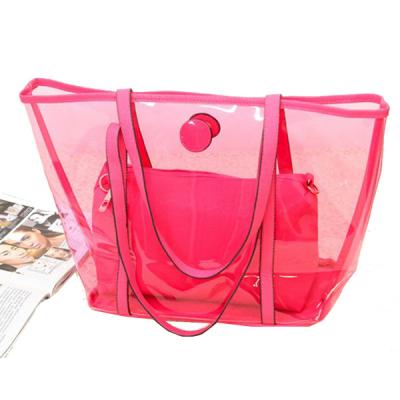 Cina Le borse di totalizzatore trasparenti delle signore rimuovono le borse del PVC, arancio/rosso/blu in vendita