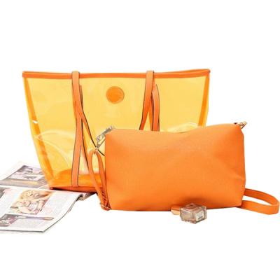 Cina Le borse di totalizzatore trasparenti delle signore rimuovono le borse del PVC, arancio/rosso/blu in vendita