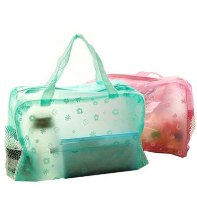 Cina Matt ha impresso la borsa di totalizzatore cosmetica amichevole di Eco della borsa trasparente di trucco del PVC in vendita