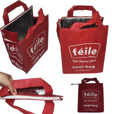 Cina Logo stampato matrice per serigrafia della borsa del dispositivo di raffreddamento del pranzo isolato Nonwoven rosso di forma fisica pp in vendita