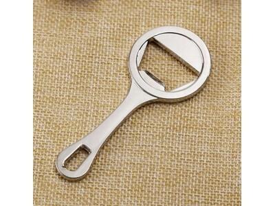 China Metal Racket Shape Blank Beer Bottle Opener,Die casting nickle plating racket shape beer bottle opener, engraved logo for sale