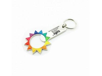 China Custom Color Sun Printed Logo Bottle Opener Key Ring,Cheap promotion gift, plastic printed logo bottle opener keychain, for sale