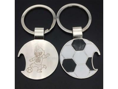 China Promotion Football Engrave Keychain Bottle Opener,Die Casting zinc alloy 2D football shape keychain beer bottle opener, for sale
