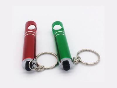 China Personalized Anodized Aluminum Keychain Mini Flashlight LED Beer Bottle Opener, Laser Engrave Logo, Cheap Key Ring for sale