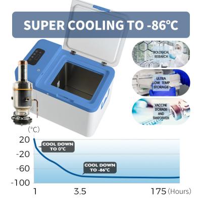 Cina Congelatore portatile a temperatura ultra bassa da 25L per la conservazione di campioni di laboratorio -86C/-112F in vendita