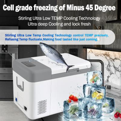 China Bajo la mesa portátil ultra baja temperatura -45C enfriador de Stirling con refrigerante HE y estilo en venta