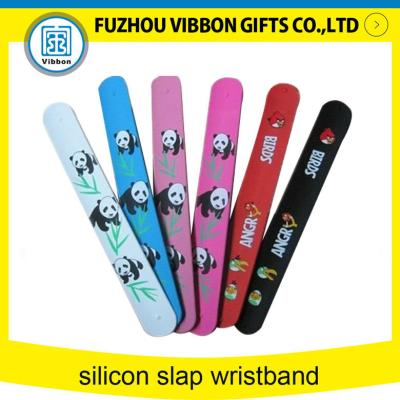 China Customized Printing silicone slap bands slap bracelets for sale