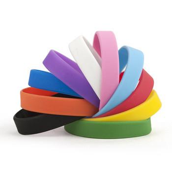 China Promotional Gifts Cheap Empty Plain Silicone Wristband Blank Rubber Bracelets Multi Colorful for sale