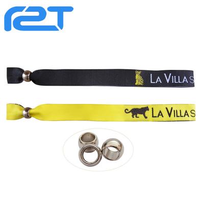 China Custom Music/Sports Woven Wristbands with Reusable Closure for sale